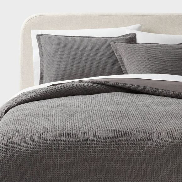 Threshold | Bedding | Threshold King Washed Waffle Weave Duvet Cover ...